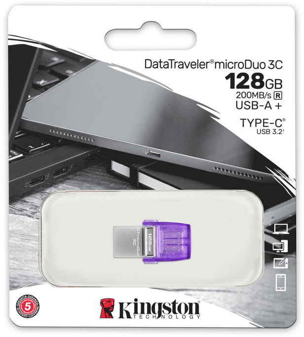 Флеш пам'ять Kingston DataTraveler MicroDuo 3С DTDUO3CG3/128GB Gen3 ...